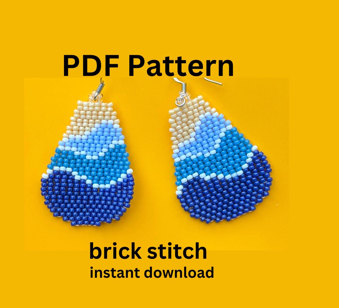 Beach Bead Pattern | Abstract Bead Pattern | Brick Stitch Bead Pattern ...