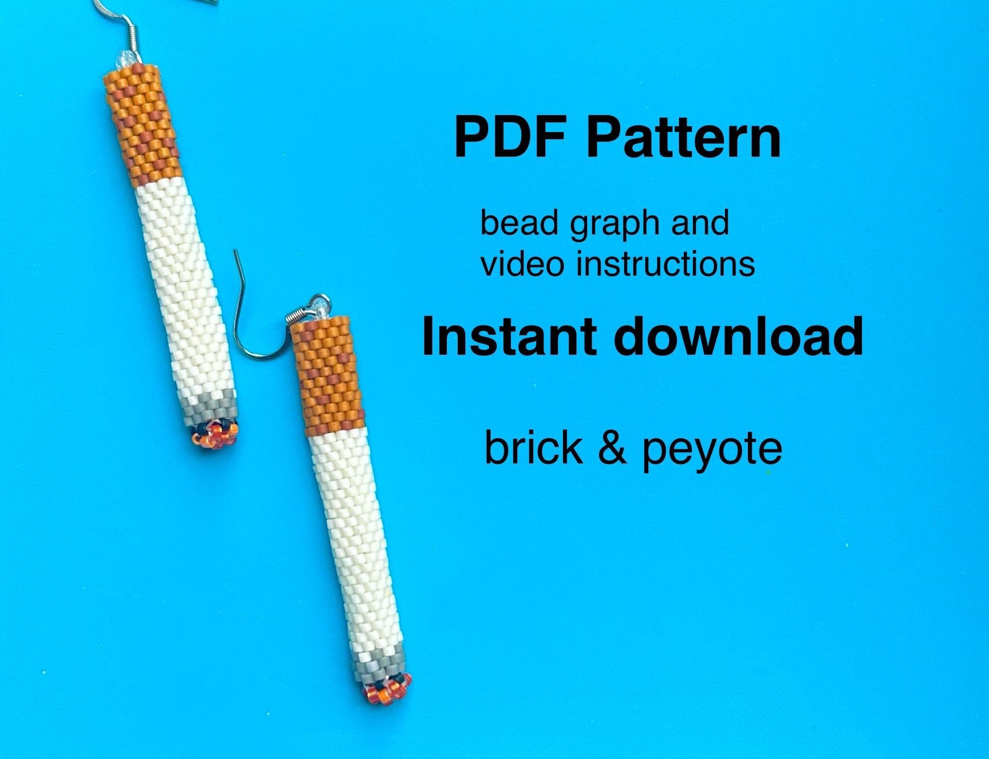 Beaded Cigarette Charm| Instant Download | Cigarette Earrings - Etsy