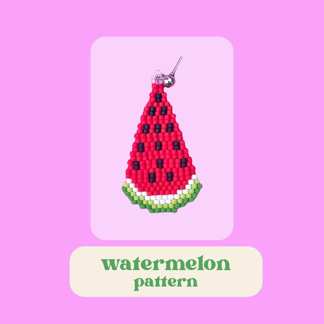 Watermelon Bead Pattern | Berry Bead Patterns | Summer Bead Patterns ...