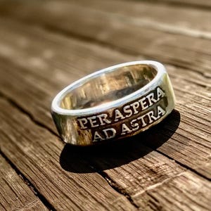Per Aspera Ad Astra Ring - Through Hardships to the Stars Sterling ...