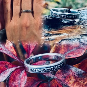 Womens Memento Mori Sterling Silver Ring Remember Jewelry Engagement ...