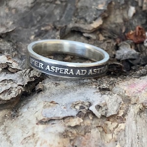 Womens per Aspera Ad Astra Ring - Through Hardships to the Stars ...