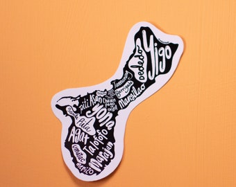 Guam Seal and Map Inverted Design pick Color/size Vinyl Decal Sticker ...