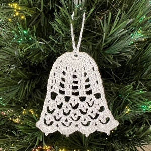 Pattern 8 Flat Bells Crochet Christmas Ornament Decor Gift Vintage ...