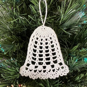 Pattern 8 Flat Bells Crochet Christmas Ornament Decor Gift Vintage ...