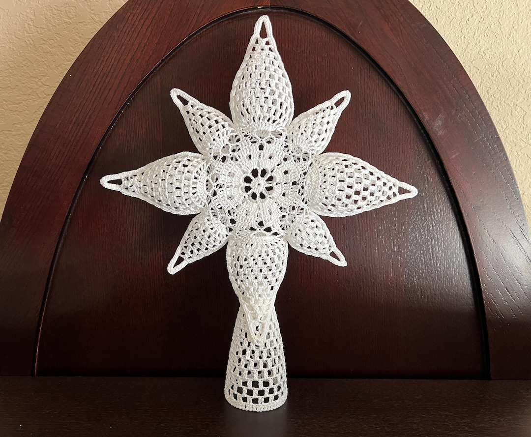Crochet Pattern Christmas Tree Topper Bethlehem Star Unique Handmade ...