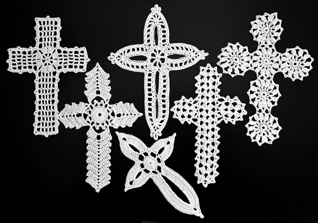 PDF Pattern Six Crocheted Cross Ornaments Christmas Decor Gift - Etsy