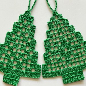 Pattern 2 Filet Trees Crochet Christmas Ornament Decor Gift Vintage ...