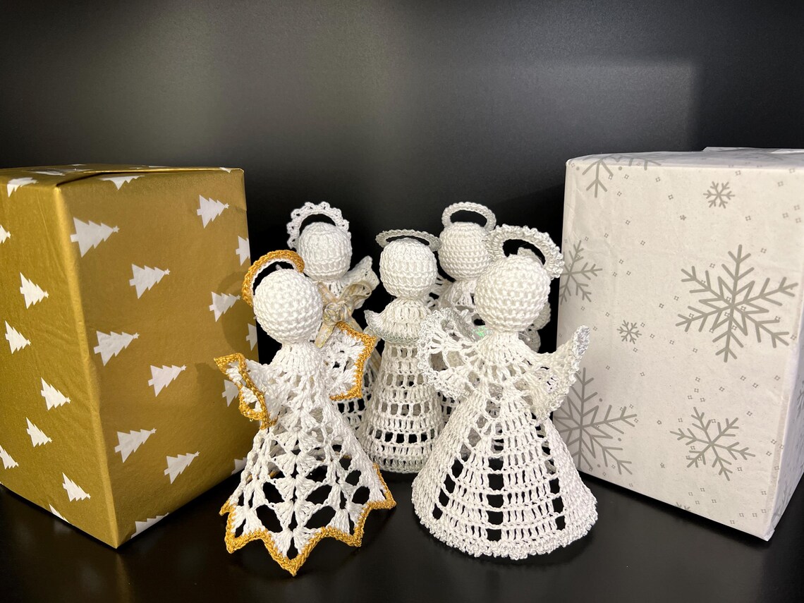 Christmas Gift Box With Crochet Angel (choose the One You Like ...