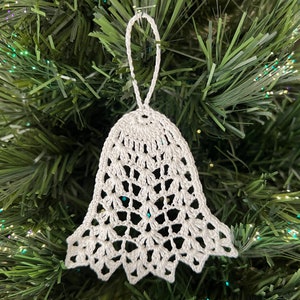 Pattern 8 Flat Bells Crochet Christmas Ornament Decor Gift Vintage ...