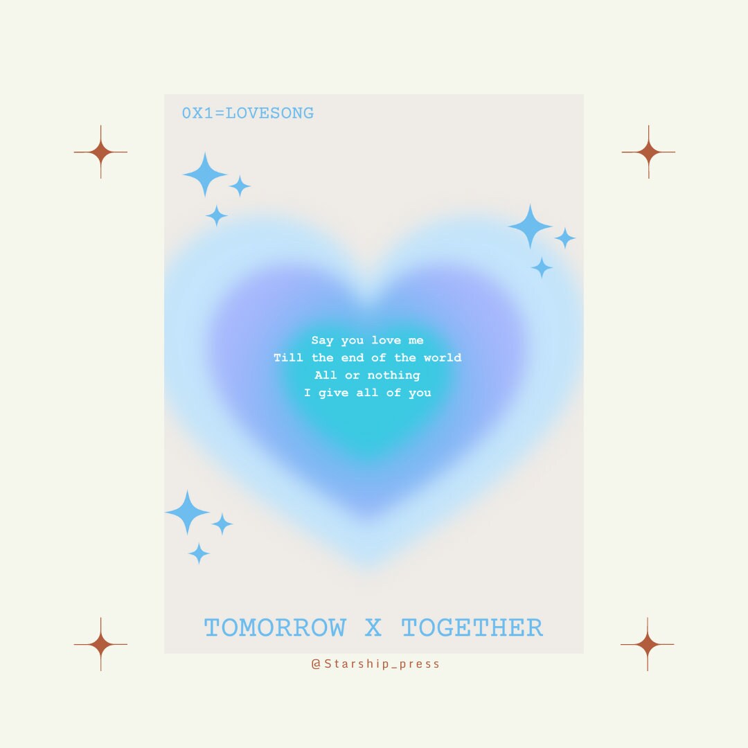 TXT 0x1lovesong Wall Print Aesthetic KPOP Decor - Etsy