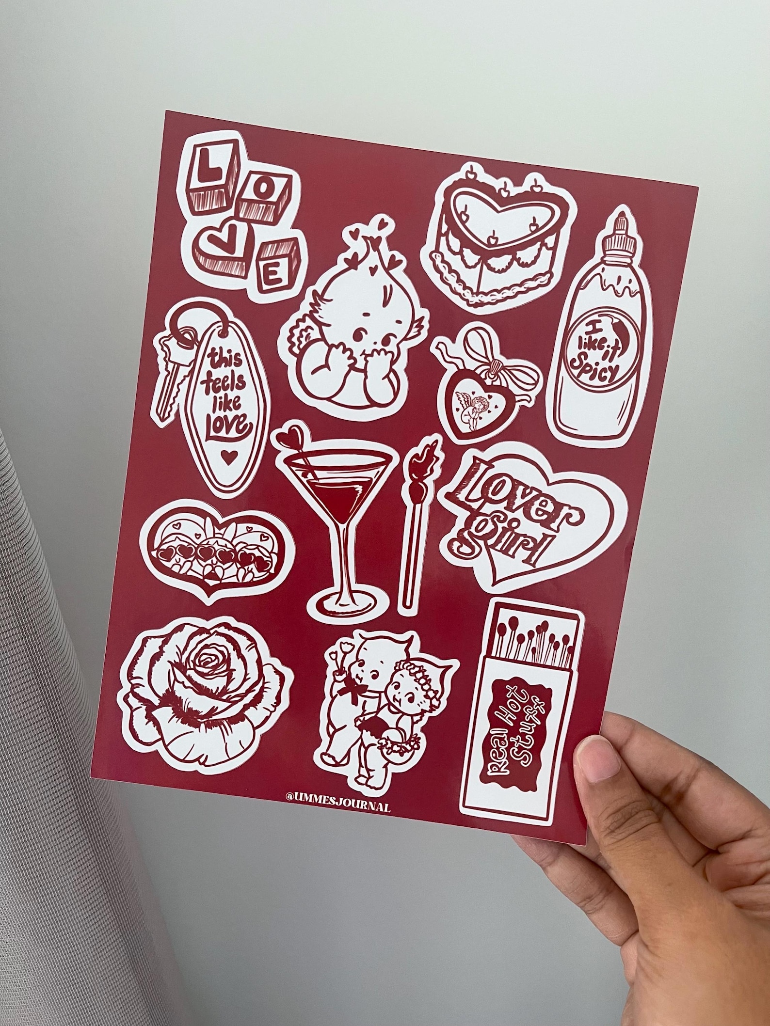 Red Valentine Sticker Sheet - Etsy