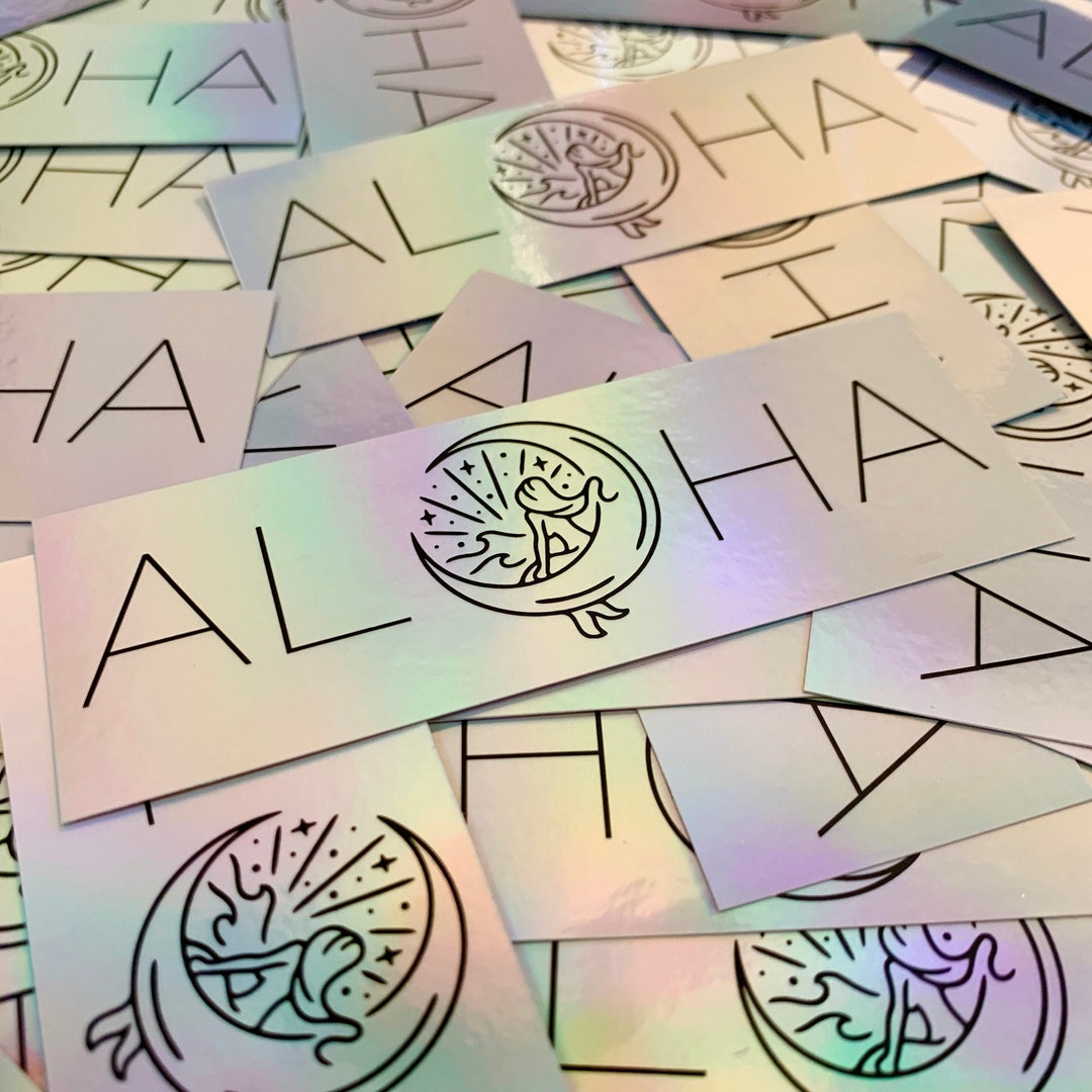 Aloha Mahina moon Mermaid Sticker Holographic Sticker - Etsy