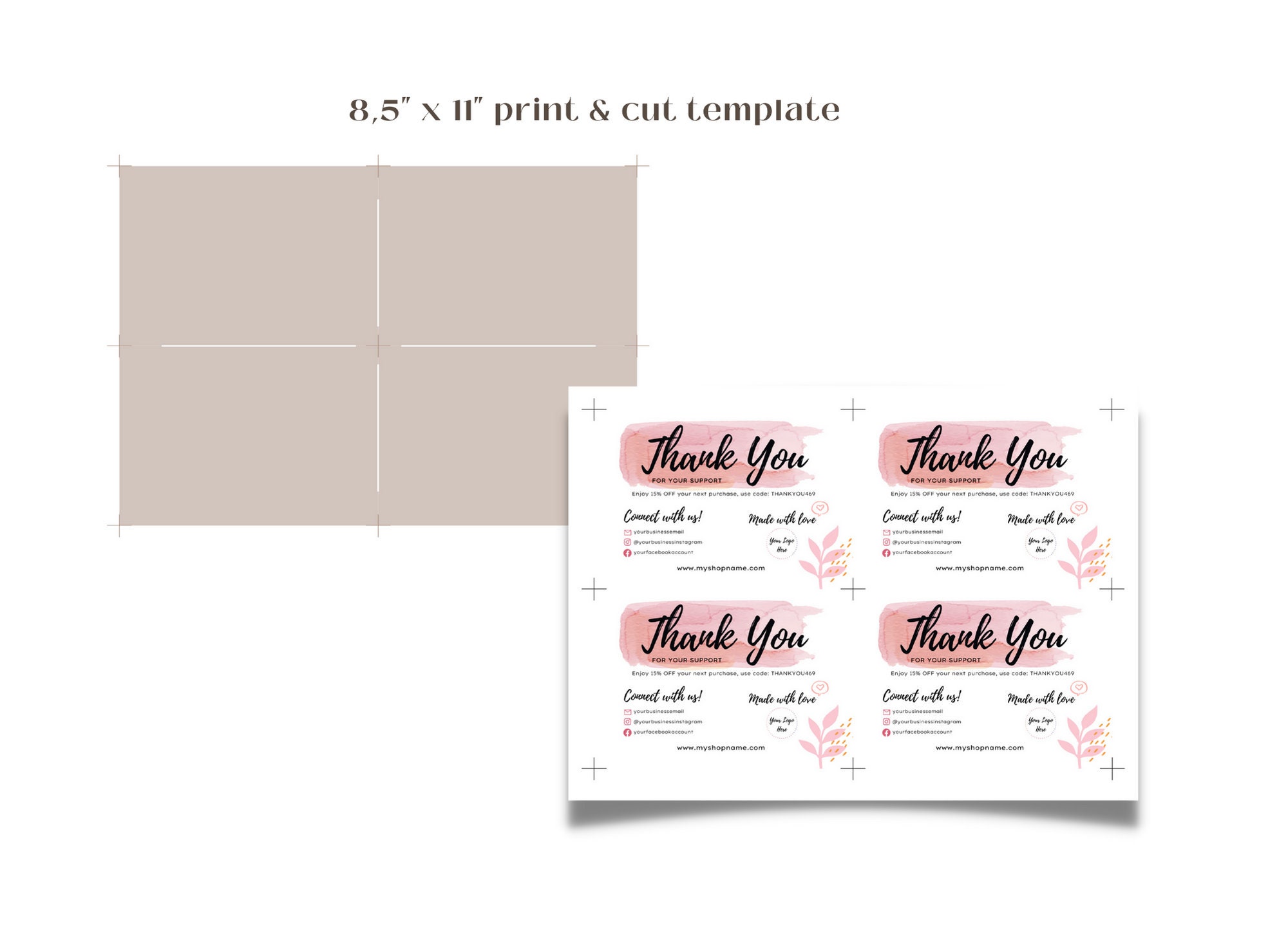 INSTANT DOWNLOAD Editable and Printable Thank You for Your Order ...