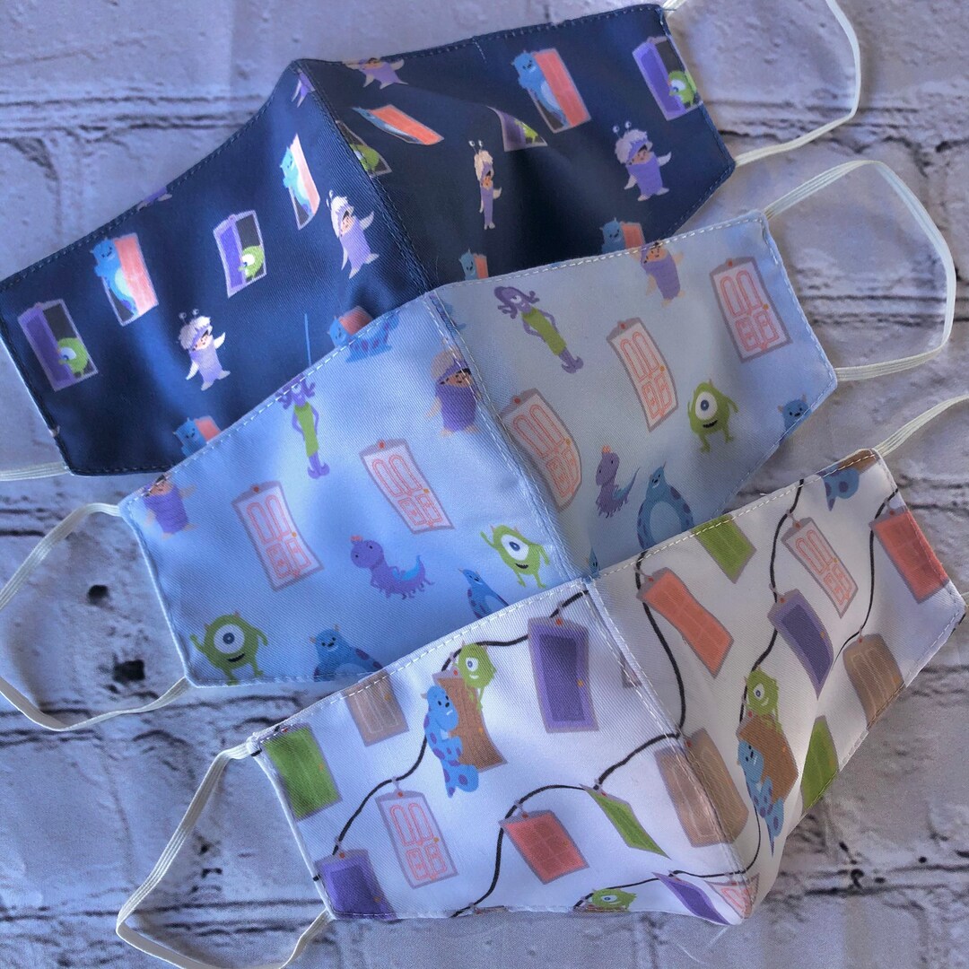 Monster's Inc Face Mask, Monsters Inc Face Mask, Disney Face Mask, Mike ...