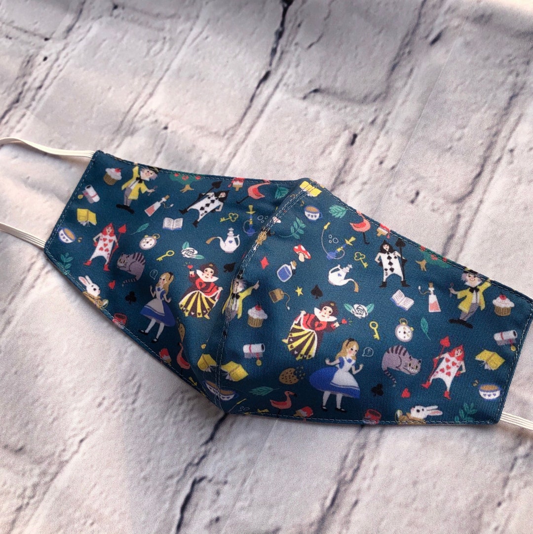 Alice in Wonderland Face Mask, Disney Cotton Face Mask, Cotton Face ...