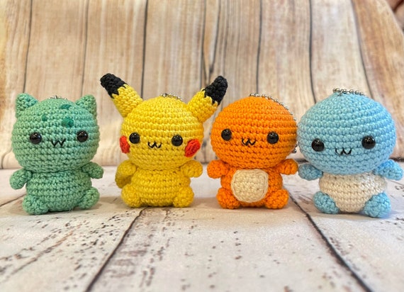 Crochet Keychain Cute Crochet Keychain Pokémon Keychain - Etsy