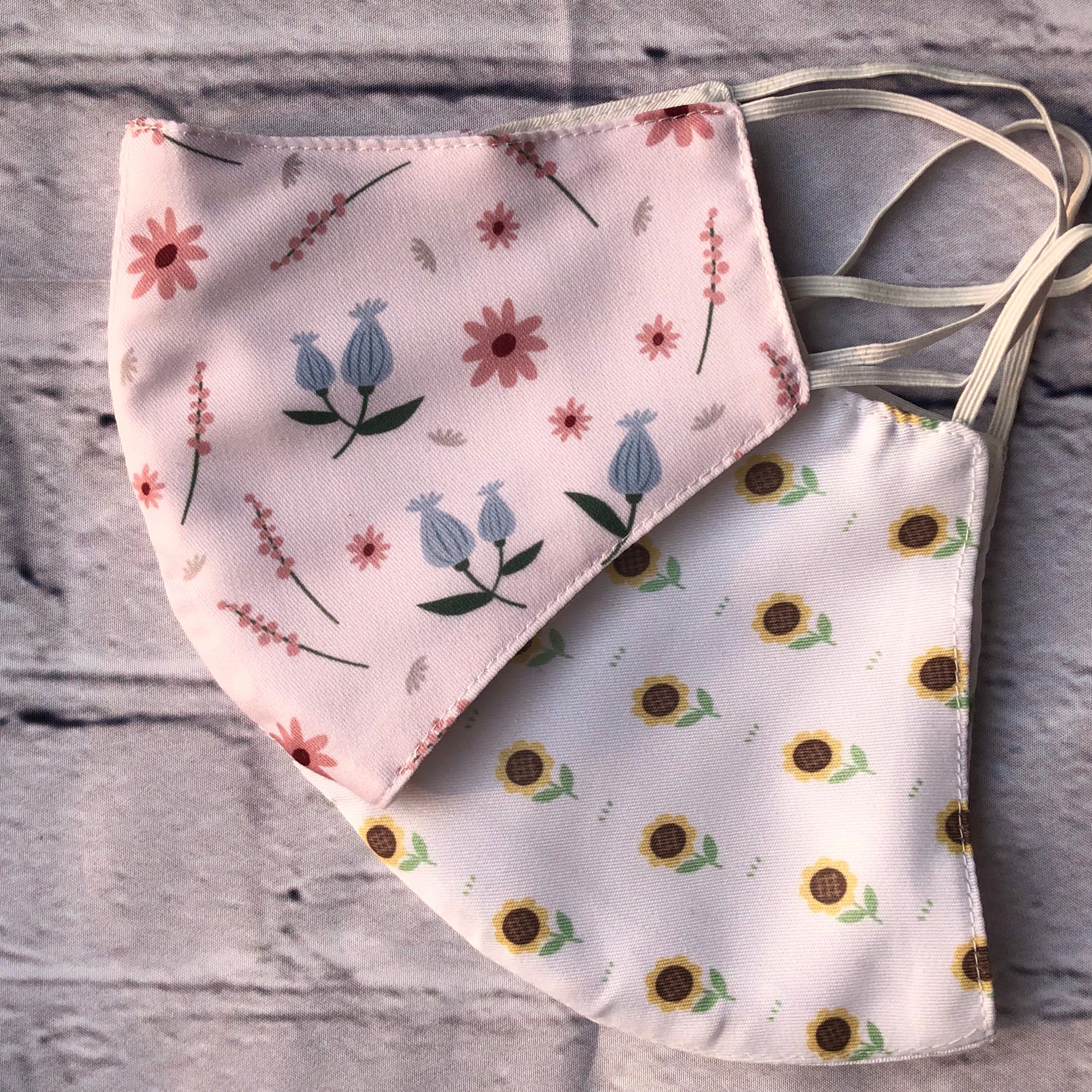 Sunflower Face Mask Cotton Floral Face Mask Cotton Face - Etsy