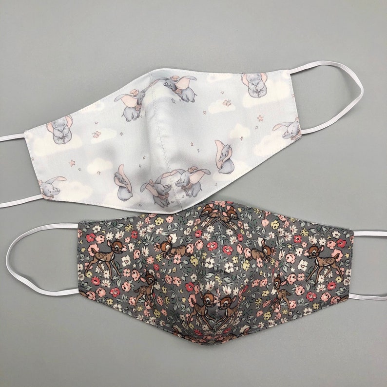 Disney Face Mask, Dumbo Face Mask, Bambi Face Mask, Reusable Cotton ...
