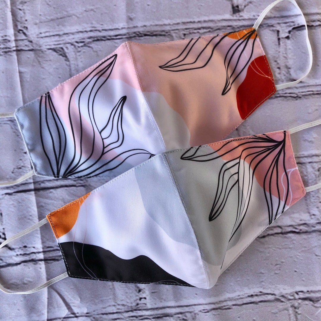 Spring Floral Face Mask, Spring Mask, Abstract Face Mask, Cotton Face ...