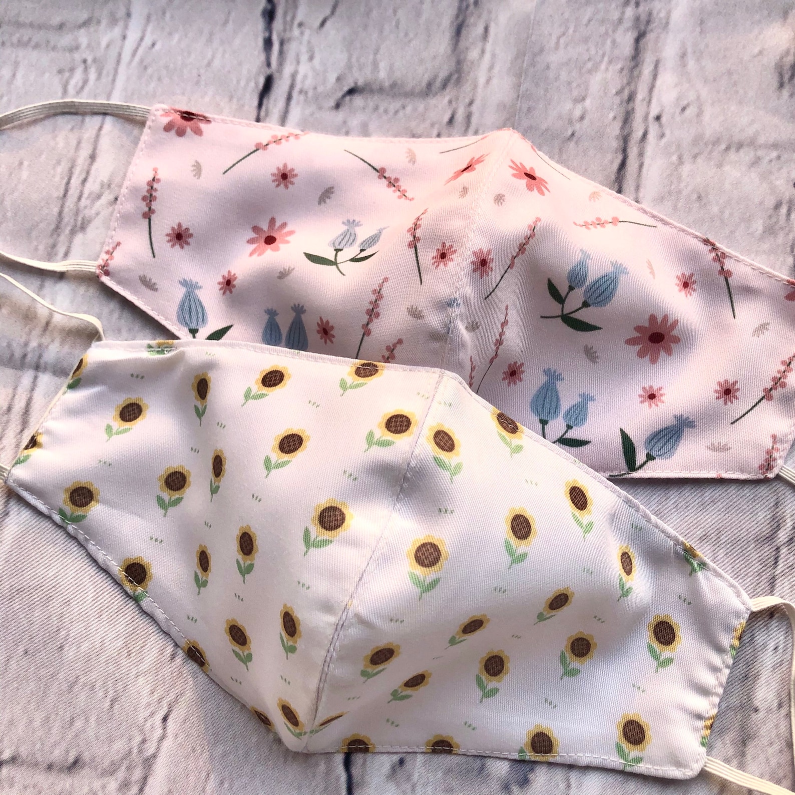 Sunflower Face Mask Cotton Floral Face Mask Cotton Face - Etsy