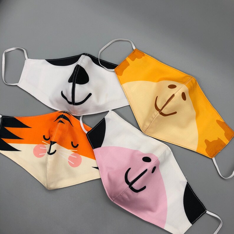 Halloween Face Mask Funny Animal Face Mask Washable Face - Etsy