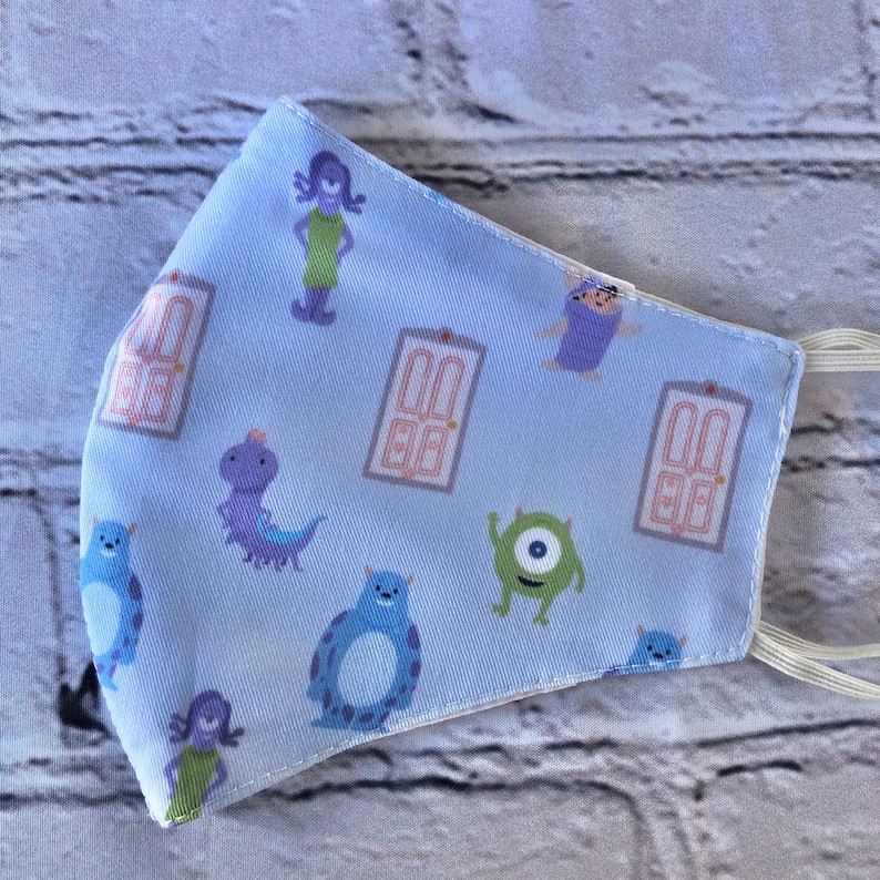 Monster's Inc Face Mask, Monsters Inc Face Mask, Disney Face Mask, Mike ...