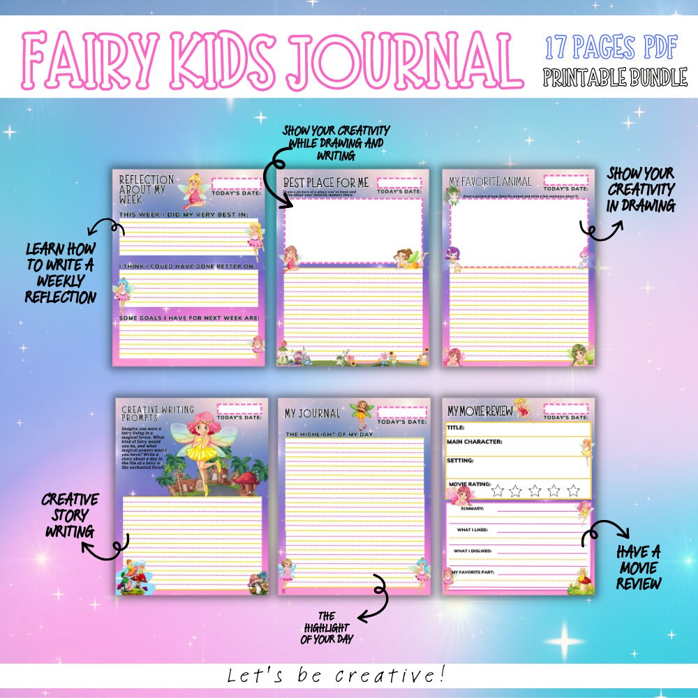 Enchanting Fairy Kids Journal Girls Diary Fairy Tale Writing - Etsy