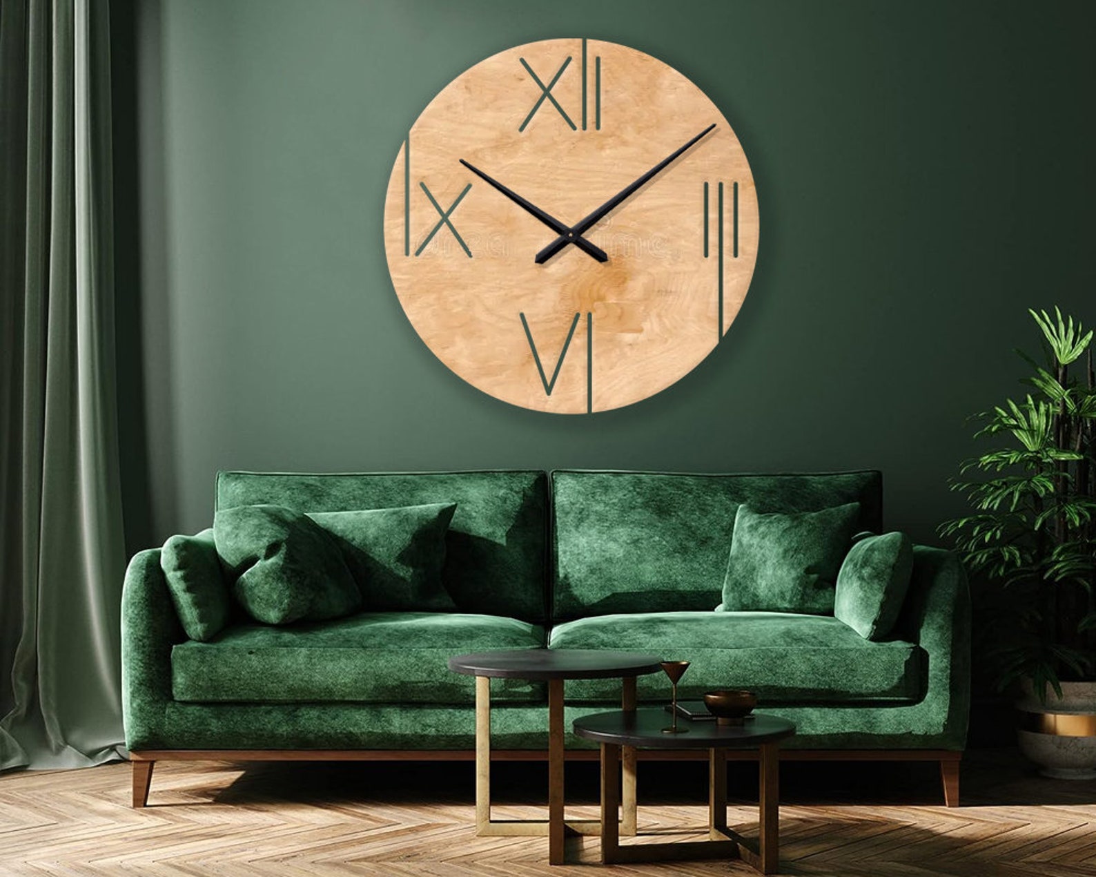 Oversized Wall Clock Wood Wall Clock Large Unique Large Wall - Etsy