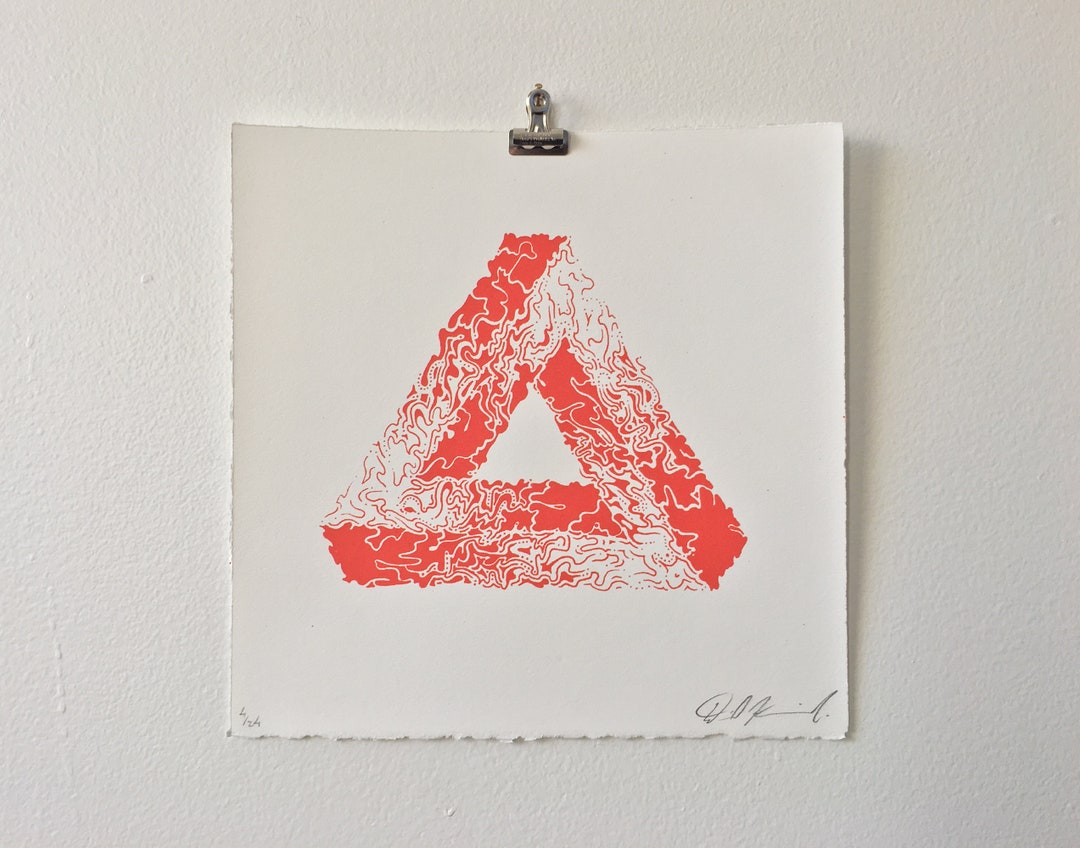 Penrose Triangle (10x10") SCREEN PRINT - Etsy