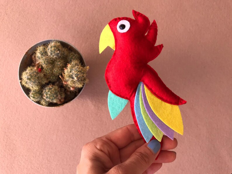 Felt Pdf Pattern Parrot Sewing Tutorial Diy Plushies DIY | Etsy