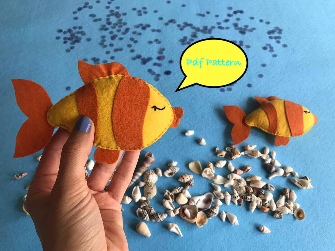 Pdf Pattern, Felt Pattern, Fish Pattern, Fish Sewing Tutorial, Plushies ...