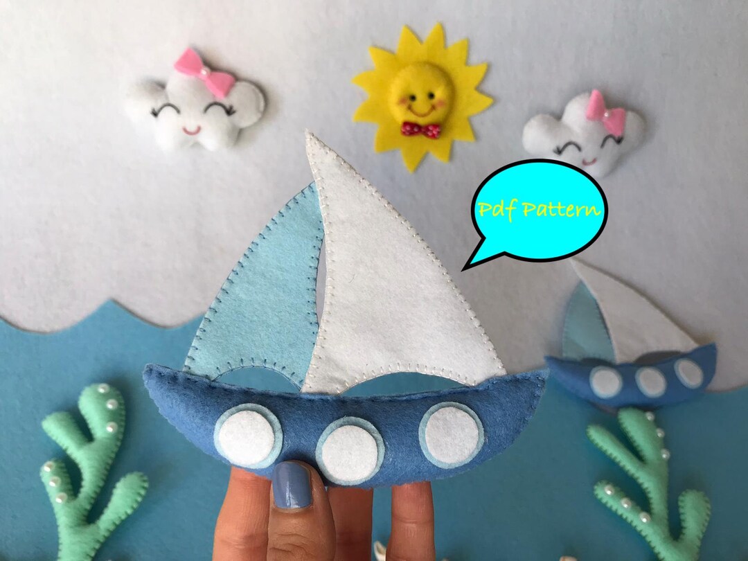 Pdf Pattern, Felt Pattern, Sailboat Pattern, Sailboat Sewing Tutorial ...