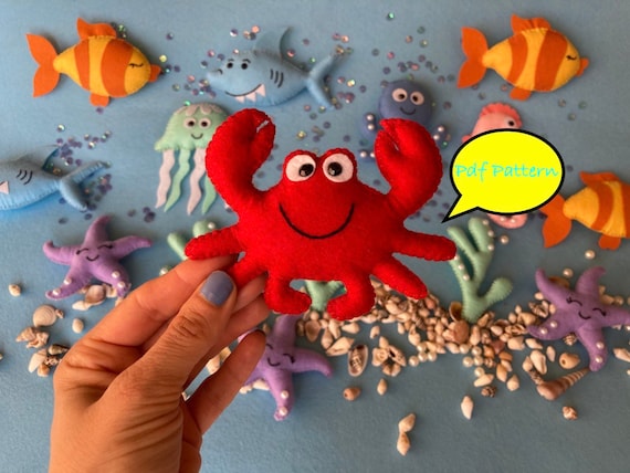 Pdf Pattern Felt Pattern Crab Pattern Crab Sewing Tutorial | Etsy