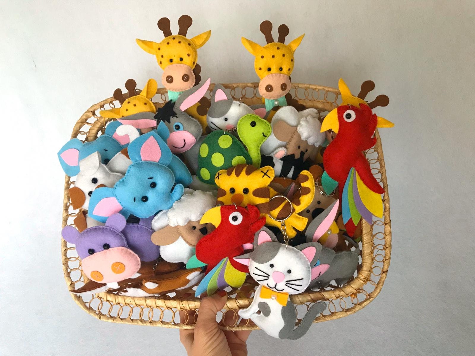 Cute Animal Keychains Animal Lover Gift Felt Gag Gift for | Etsy