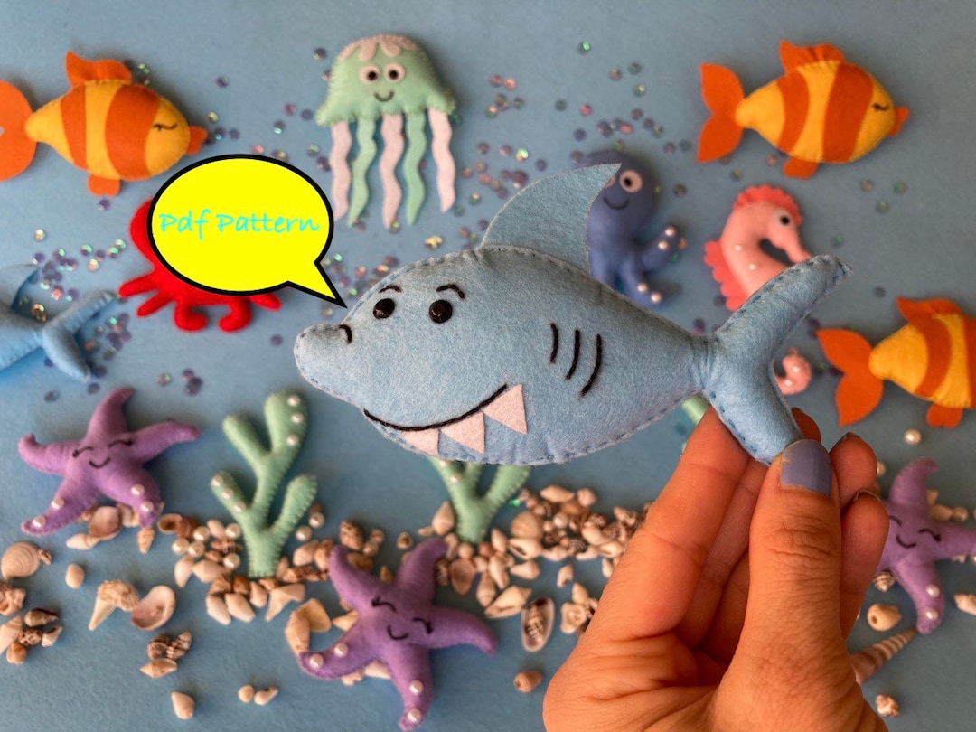 Pdf Pattern, Felt Pattern, Shark Pattern, Shark Sewing Tutorial ...
