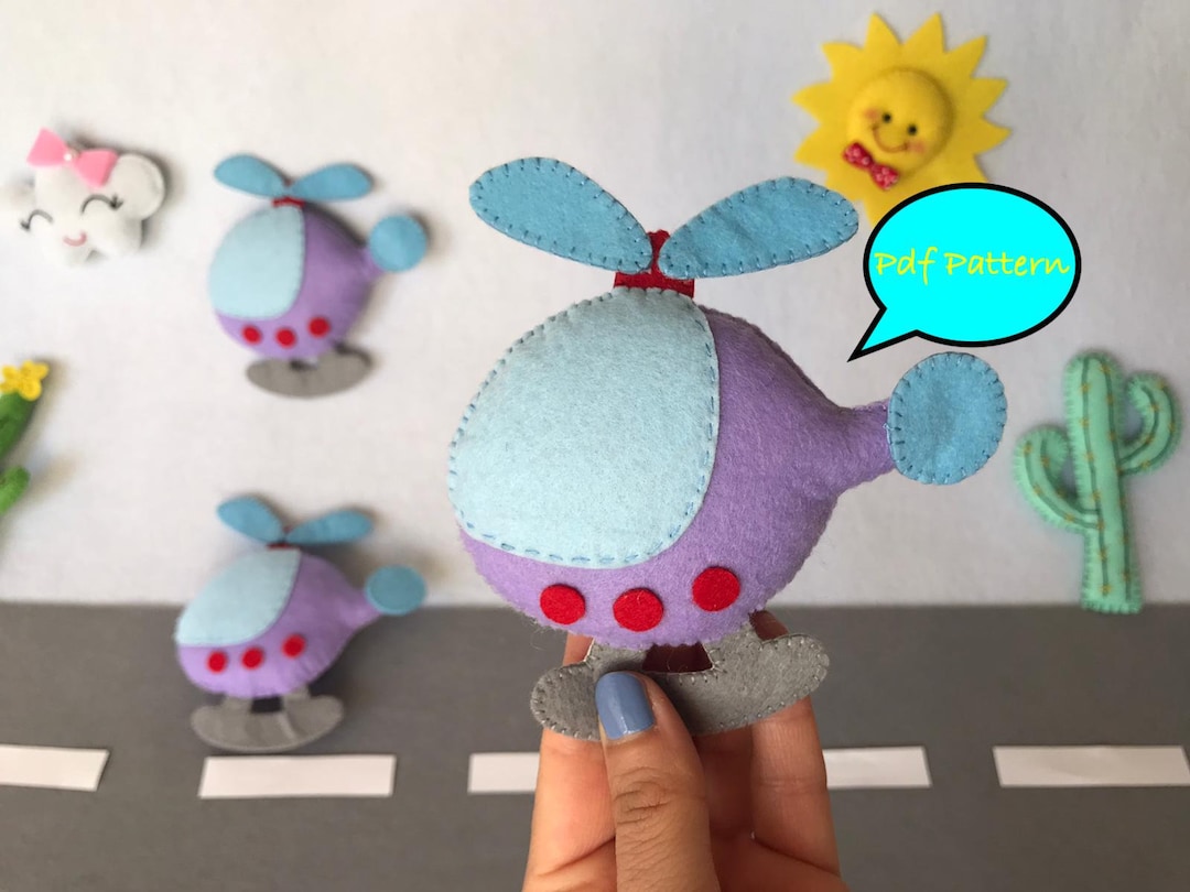 Pdf Pattern, Felt Pattern, Helicopter Pattern, Helicopter Sewing ...