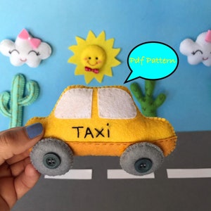 Pdf Pattern, Felt Pattern, Taxi Pattern, Taxi Sewing Tutorial, Plushies ...