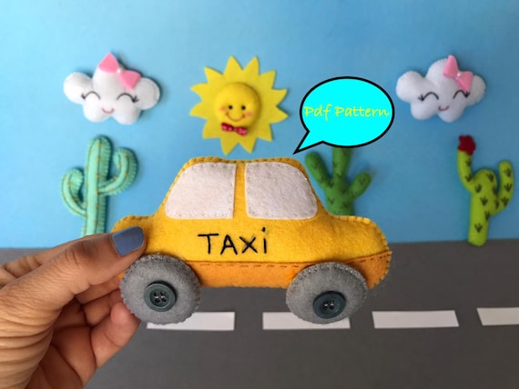 Pdf Pattern Felt Pattern Taxi Pattern Taxi Sewing Tutorial - Etsy