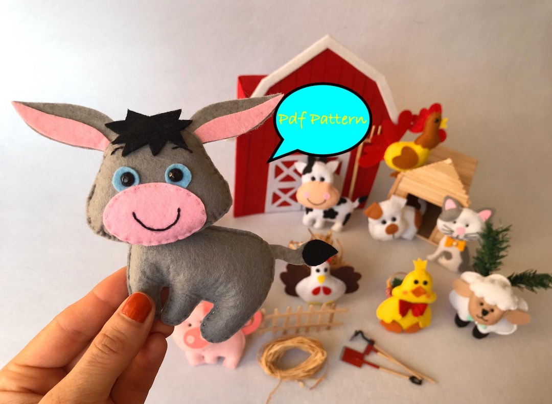 Felt Donkey Pattern Felt Sewing Donkey PDF Tutorial DIY Donkey Plushies ...