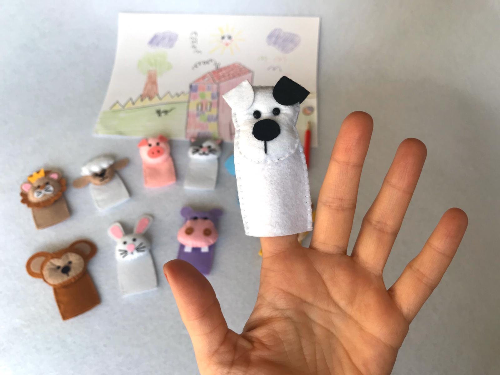 Pdf Pattern Felt Pattern Dog Finger Puppet Pattern Dog | Etsy