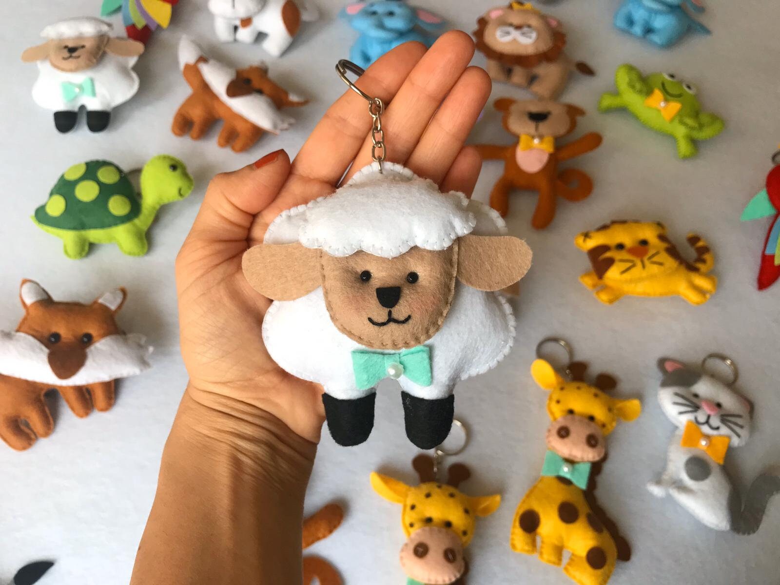 Cute Animal Keychains Animal Lover Gift Felt Gag Gift for | Etsy