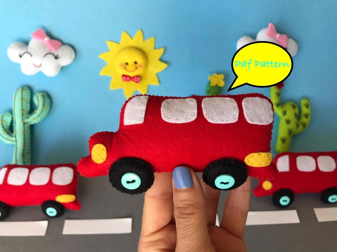 Pdf Pattern, Felt Pattern, Bus Pattern, Bus Sewing Tutorial, Plushies ...