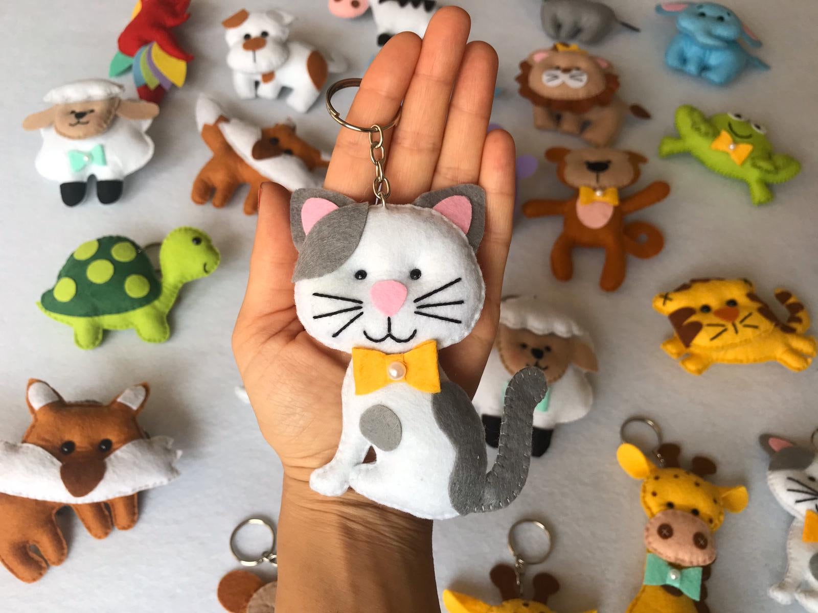 Cute Animal Keychains Animal Lover Gift Felt Gag Gift for | Etsy