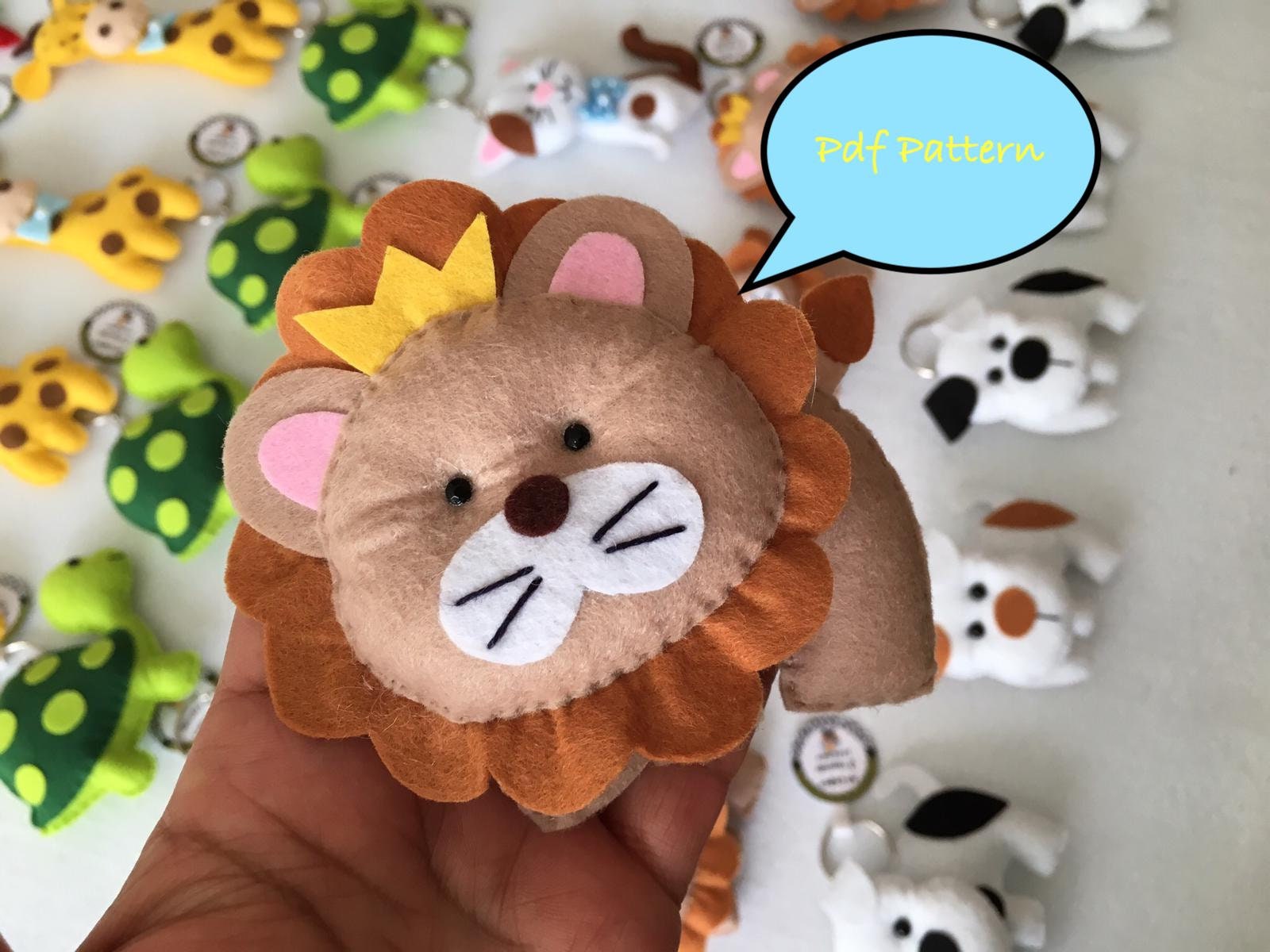 Pdf Pattern Lion Sewing Tutorial Diy Plushies Felt | Etsy