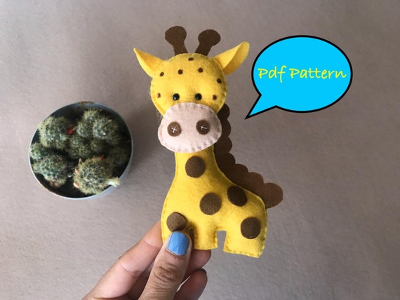 Pdf Pattern Giraffe Sewing Tutorial Plushies Felt DIY - Etsy