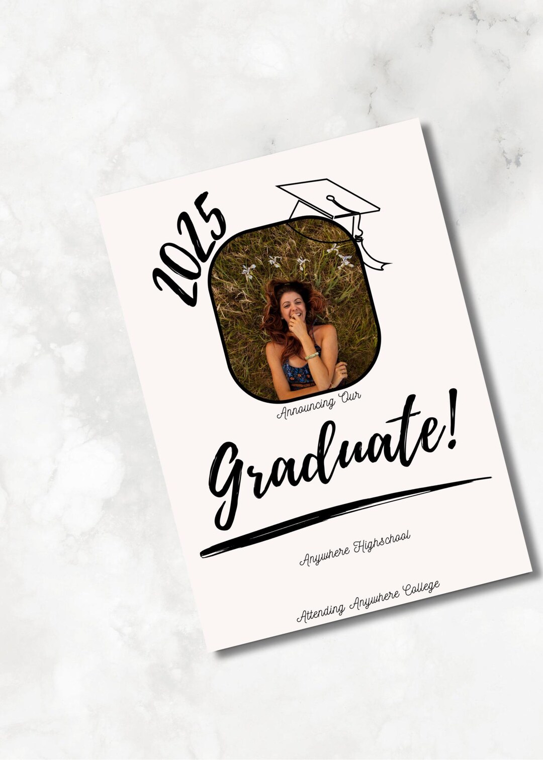 EDITABLE Class of 2025 Graduation Announcement Template Grad Party ...