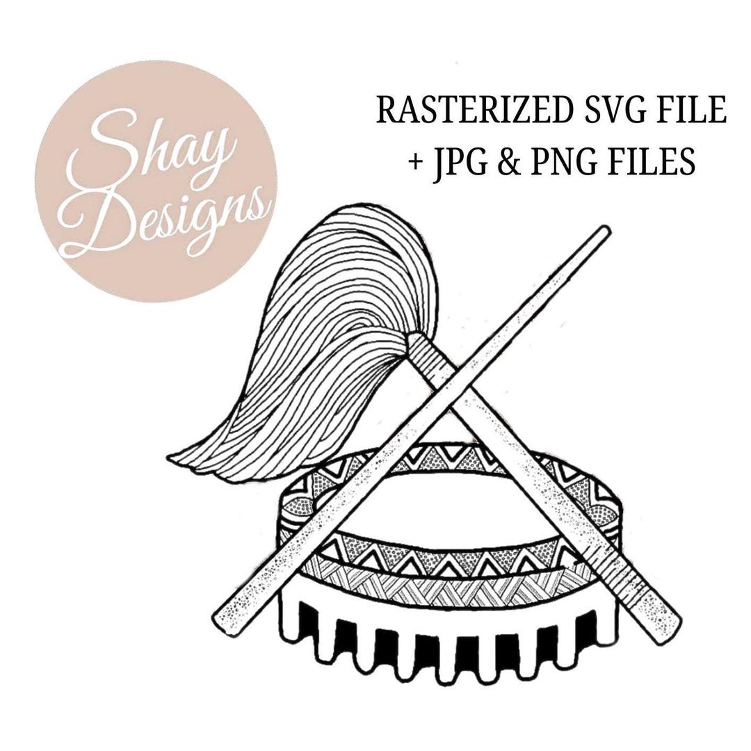 Samoan Tanoa & Fue Clipart: Polynesian Kava Bowl SVG PNG JPG - Etsy