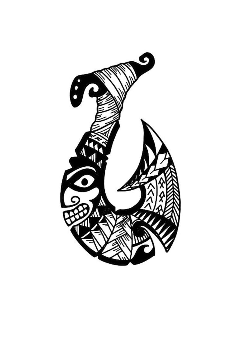 Polynesian Fish Hook Clipart: Samoan Tribal Design (SVG, PNG, JPG) - Etsy