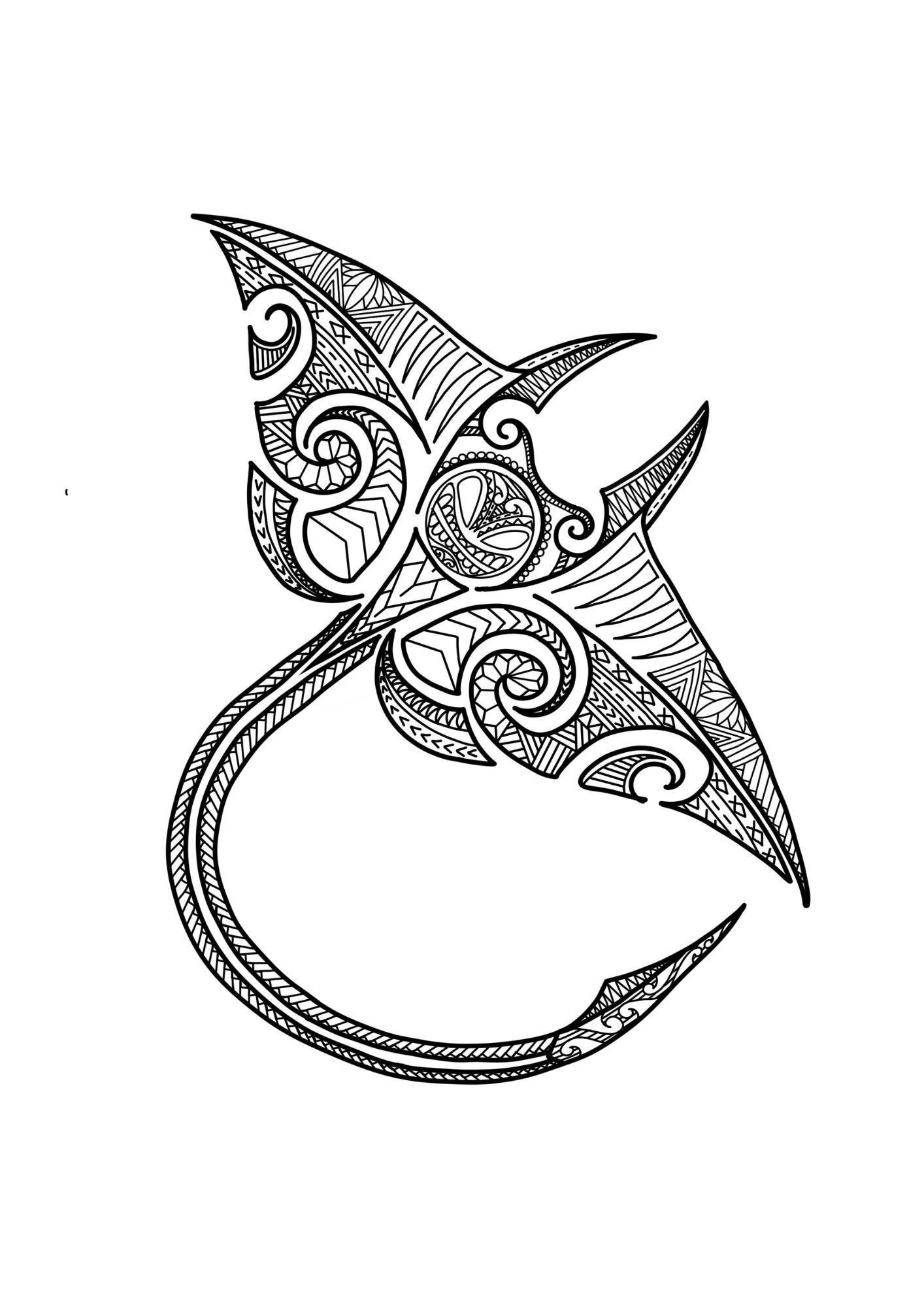Hawaiian polynesian stingray tattoo - Bronctattooaus.com